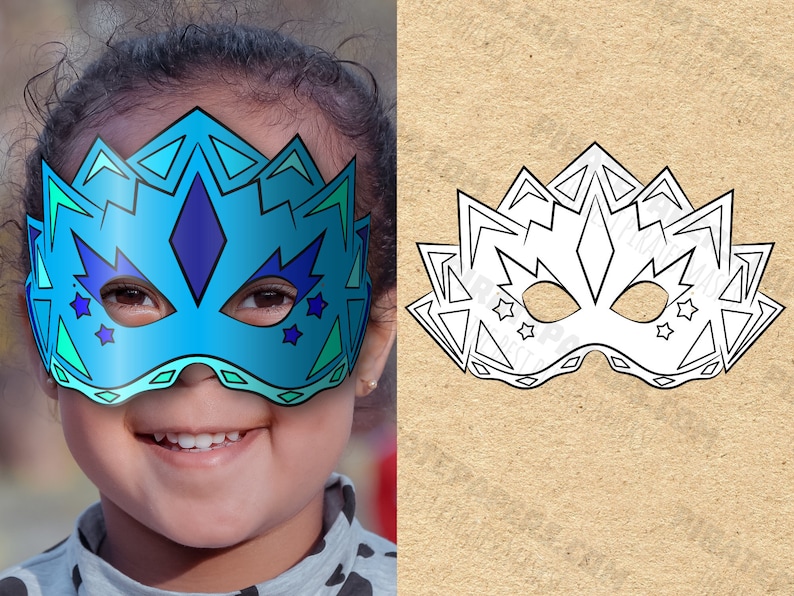Fairy 3 Masks Printable Color Coloring Paper DIY for Kids - Etsy
