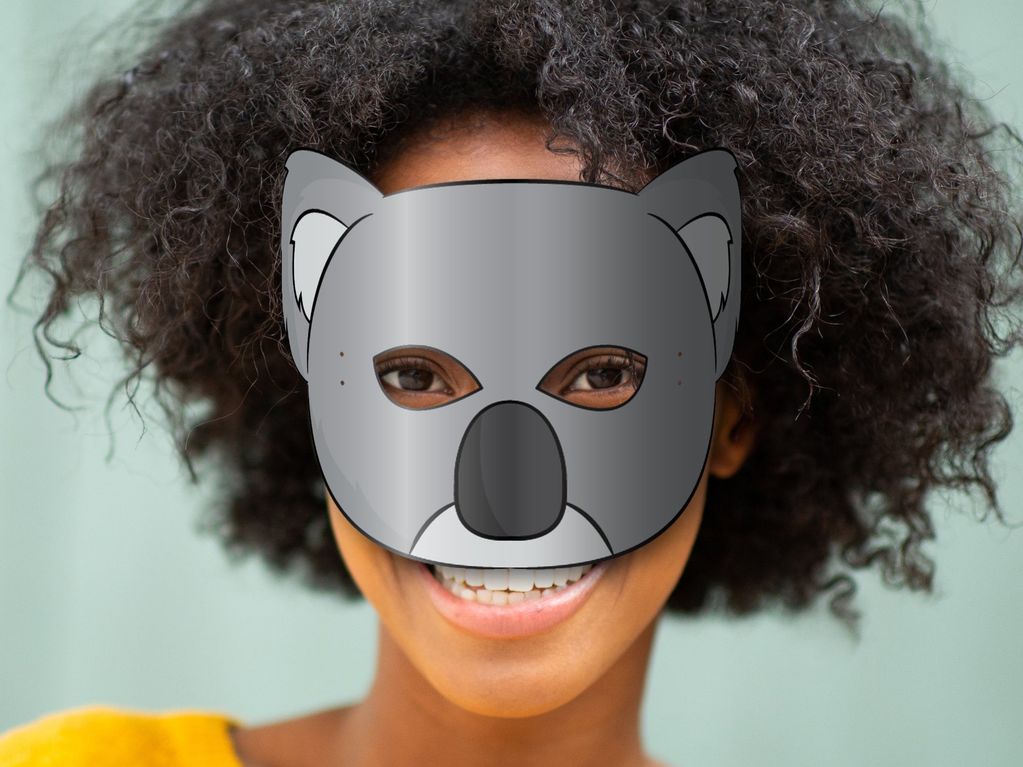 Koala Masks Printable Color Coloring, Paper DIY for Kids and Adults ...