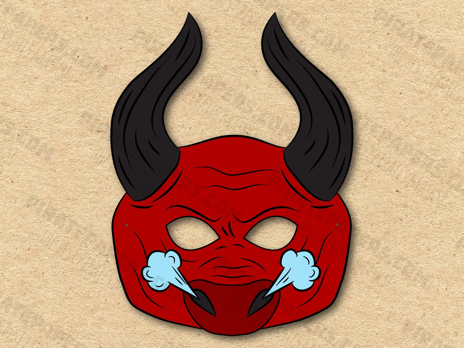 Minotaur Mask Printable, Paper DIY for Kids and Adults. PDF Template ...