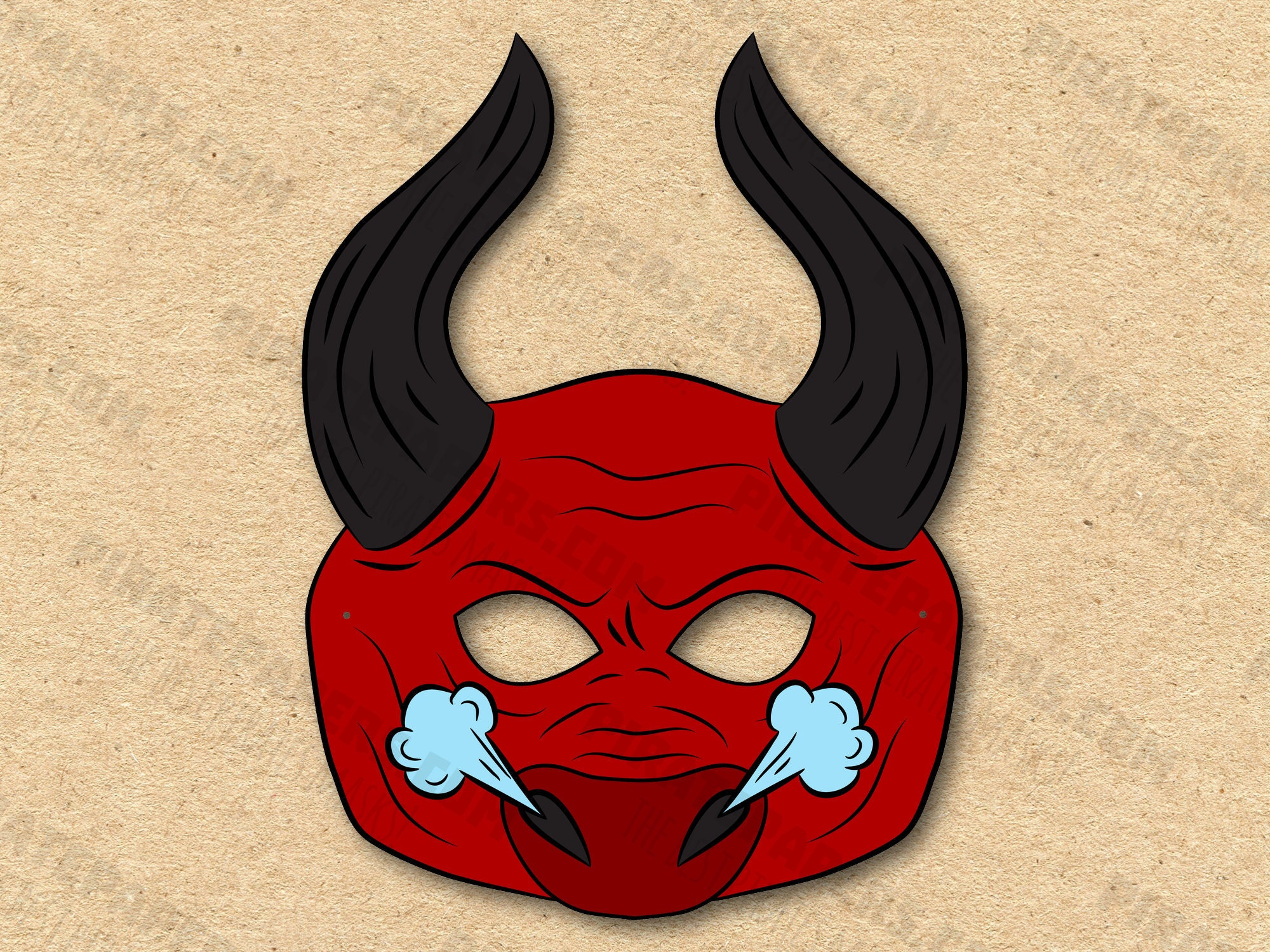 Minotaur Mask Printable, Paper DIY for Kids and Adults. PDF Template ...