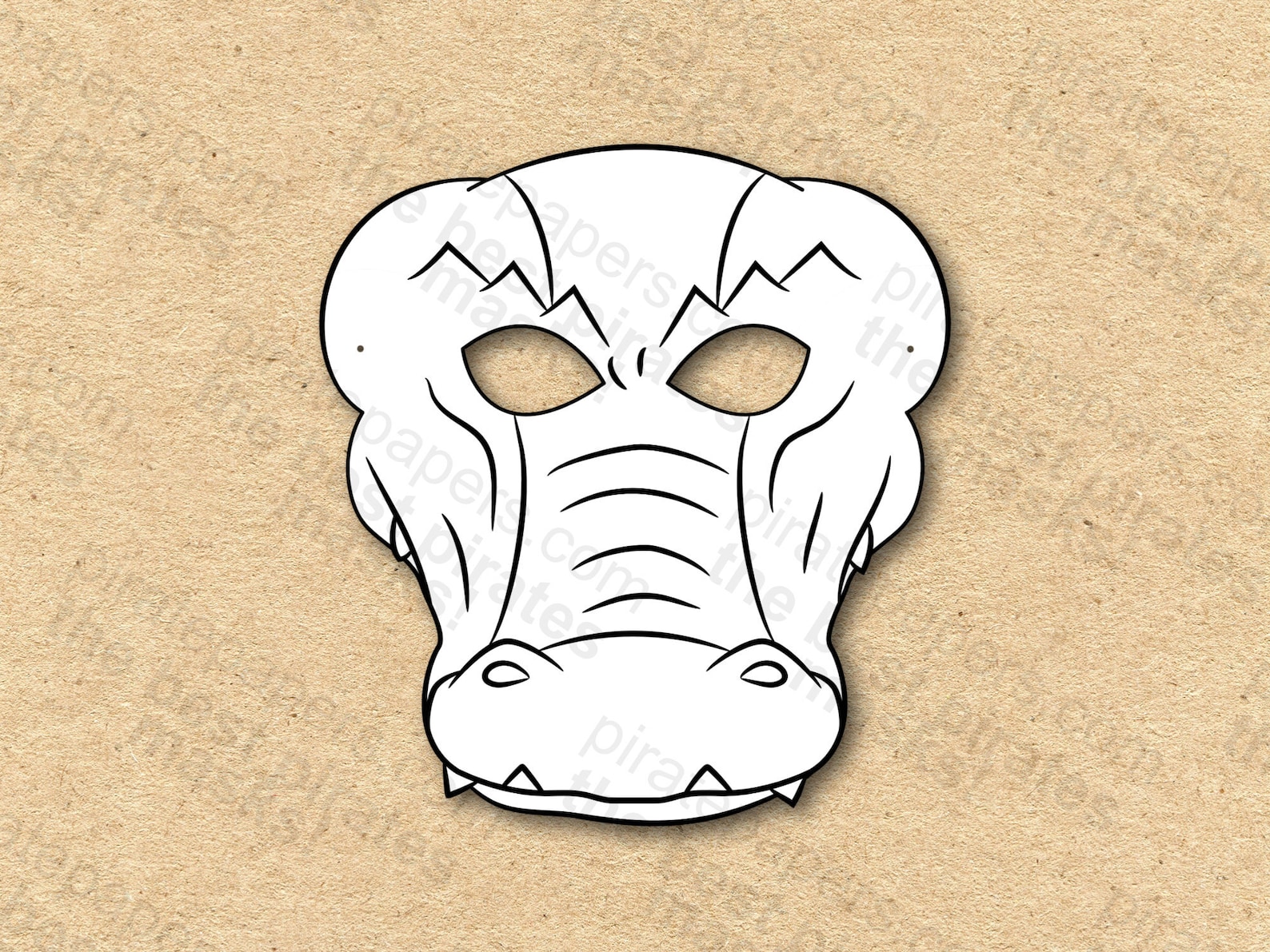 Crocodile Mask Printable Coloring Paper DIY for Kids and - Etsy