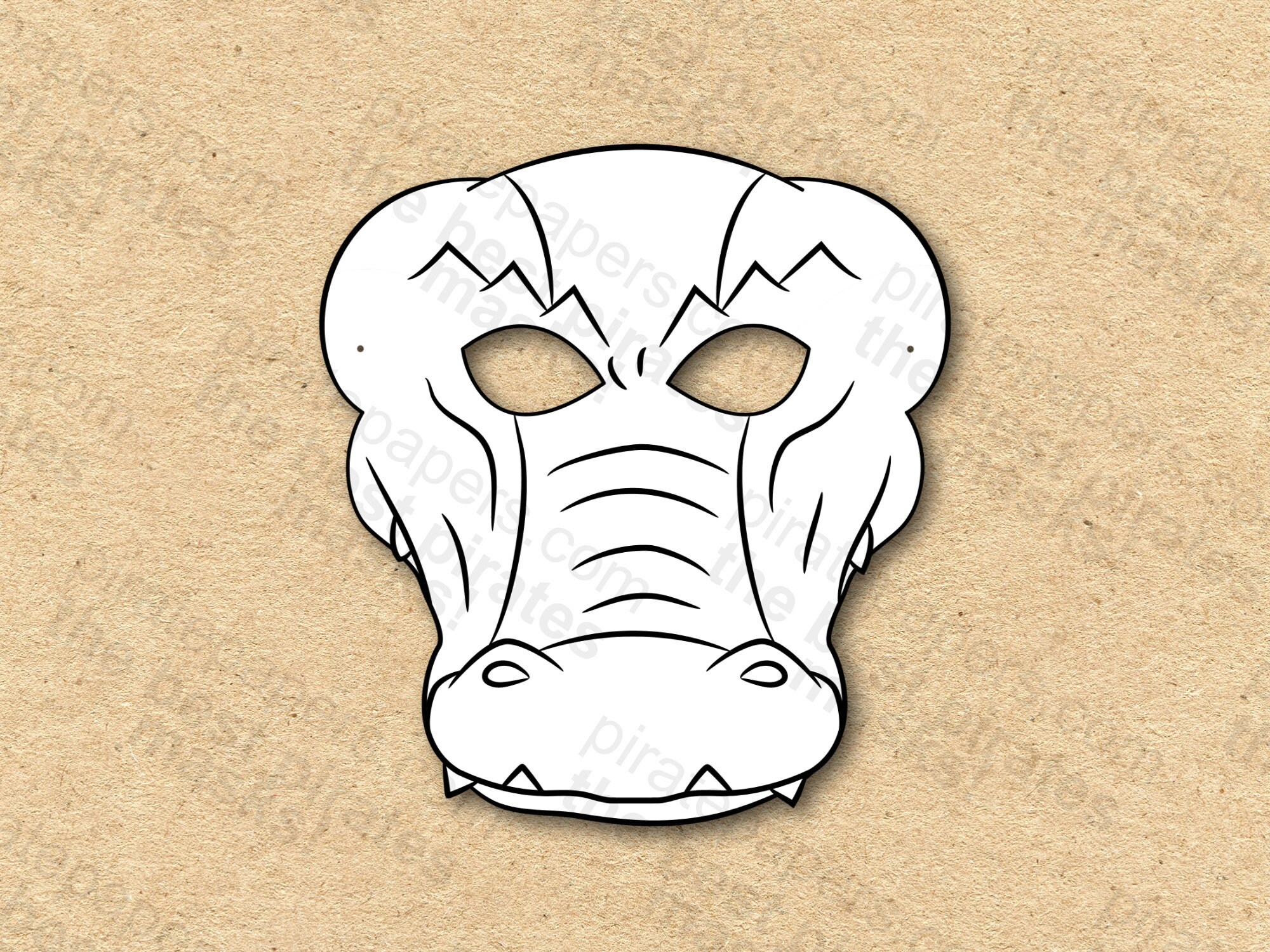 Crocodile Mask Printable Coloring Paper DIY for Kids and - Etsy
