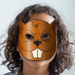 Beaver Mask Printable, Paper DIY for Kids and Adults. PDF Template ...