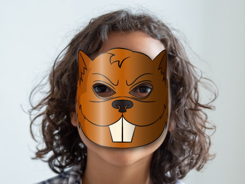 Beaver Mask Printable, Paper DIY for Kids and Adults. PDF Template ...