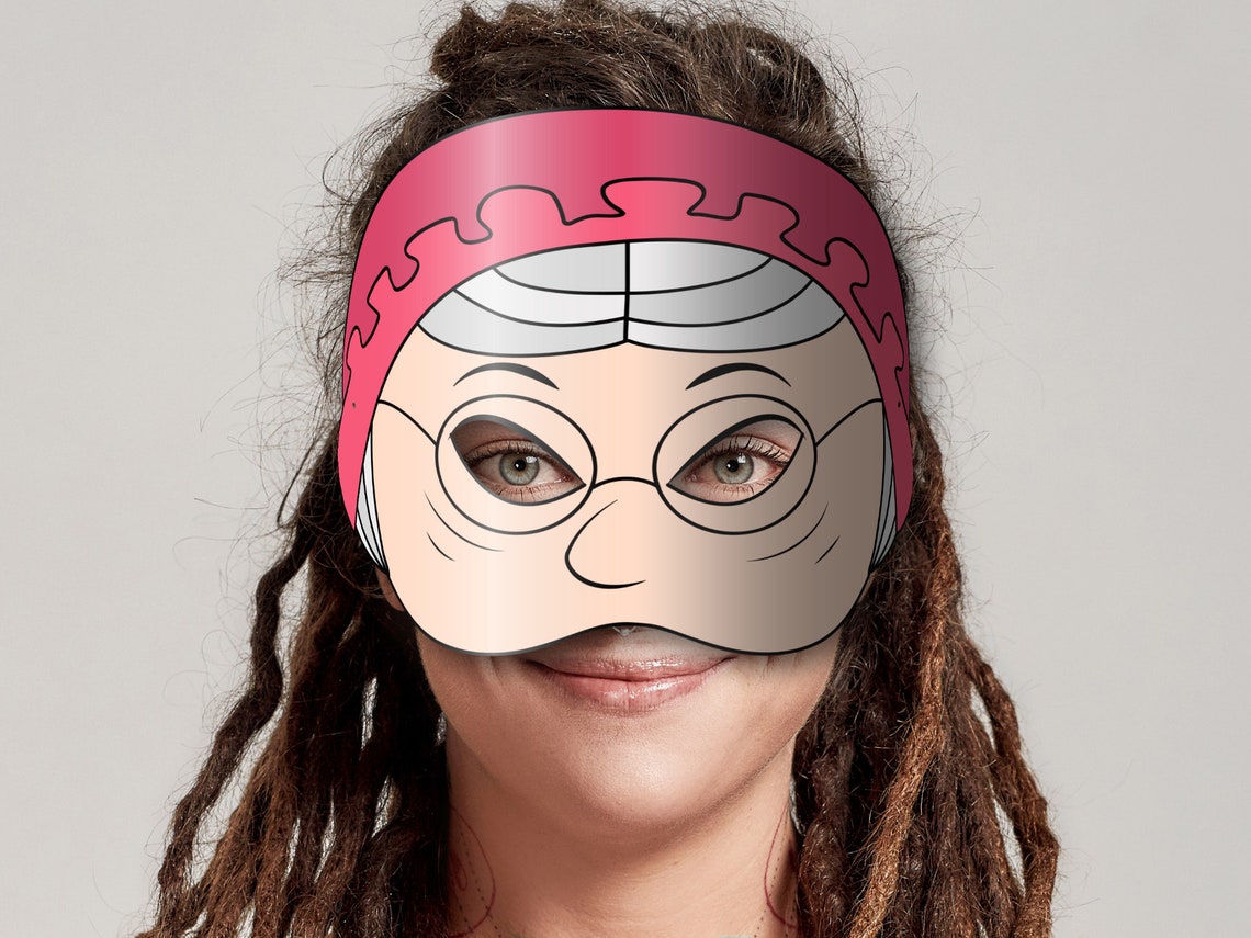 Grandma Color + Coloring Printable Mask (little Red Riding Hood), Paper ...