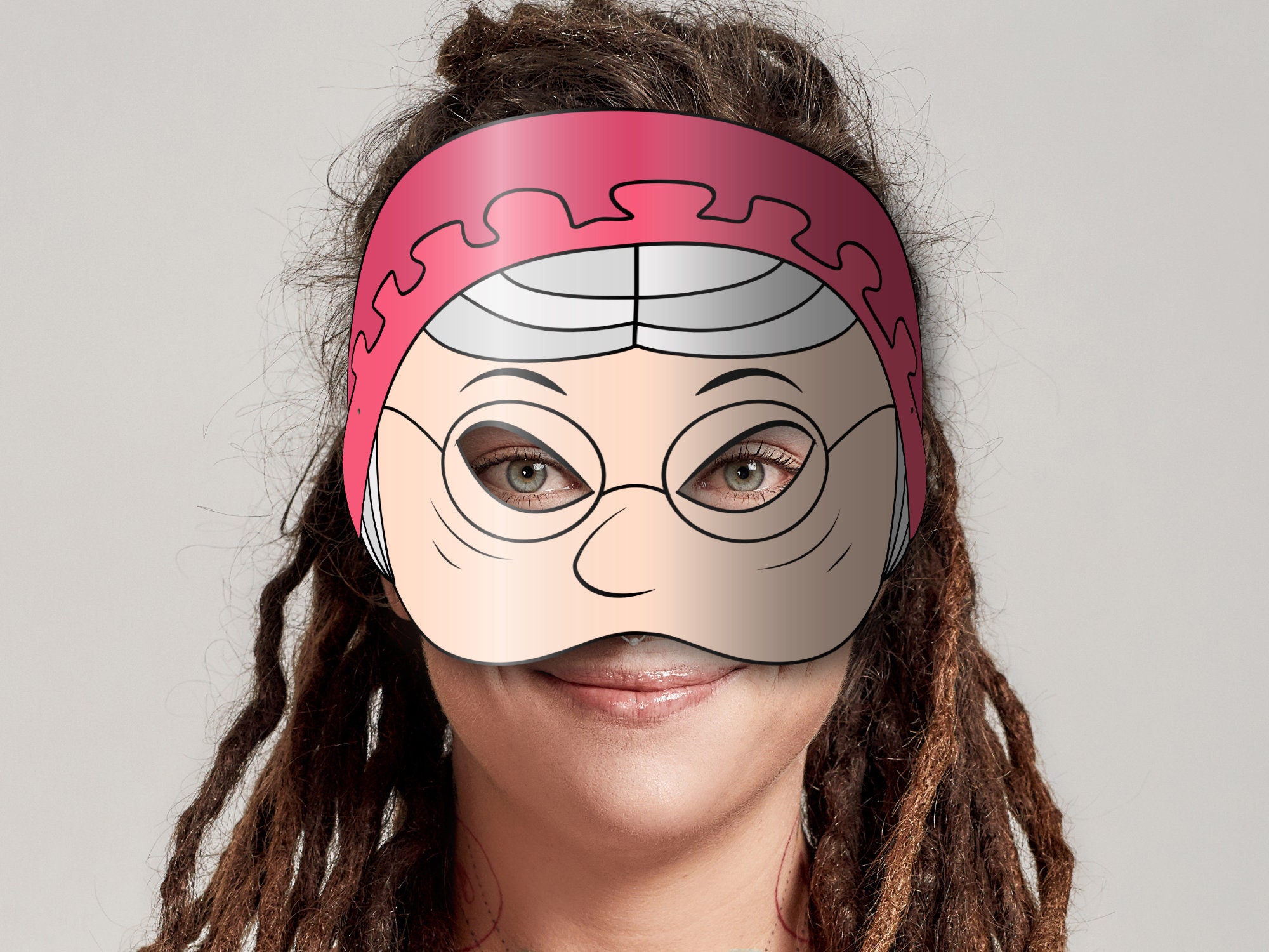 Grandma Color Coloring Printable Mask little Red Riding Hood, Paper DIY ...