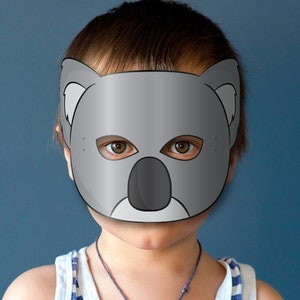 Koala Masks Printable Color + Coloring, Paper DIY for Kids and Adults ...