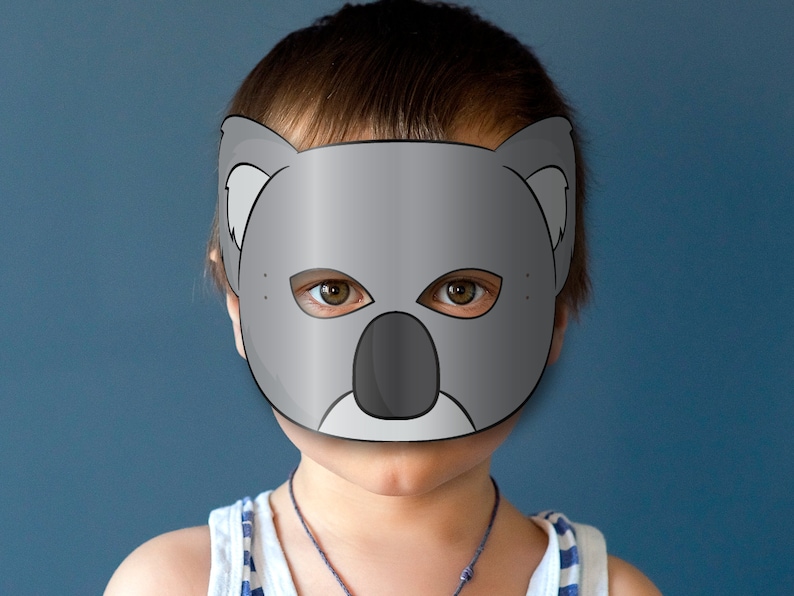 Koala Mask Printable, Paper DIY for Kids and Adults. PDF Template ...