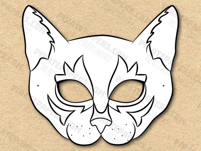 Cat Breeds Masks Printable Coloring Persian Cat Maine Coon - Etsy