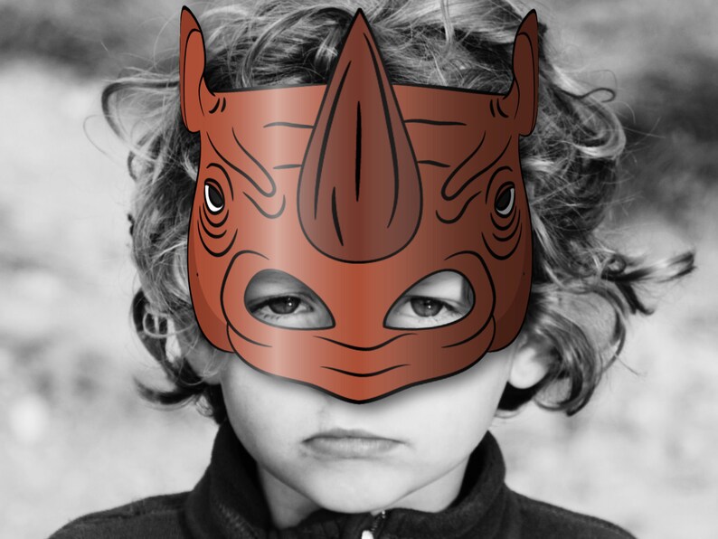 Rhino Mask Printable Paper DIY for Kids and Adults. PDF - Etsy
