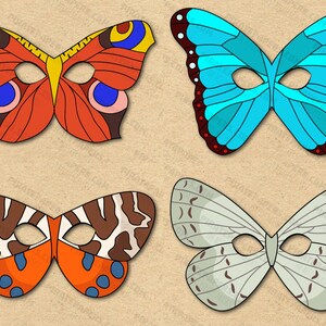 Butterflies Masks Printable, Butterfly Peacock, Butterfly Blue Morpho ...
