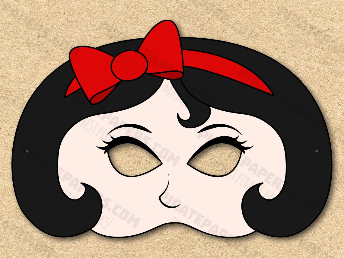 Snow White Mask Printable, Paper DIY for Kids and Adults. PDF Template ...