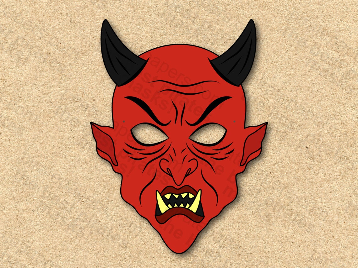 Demon Mask Printable Paper DIY for Kids and Adults. PDF - Etsy