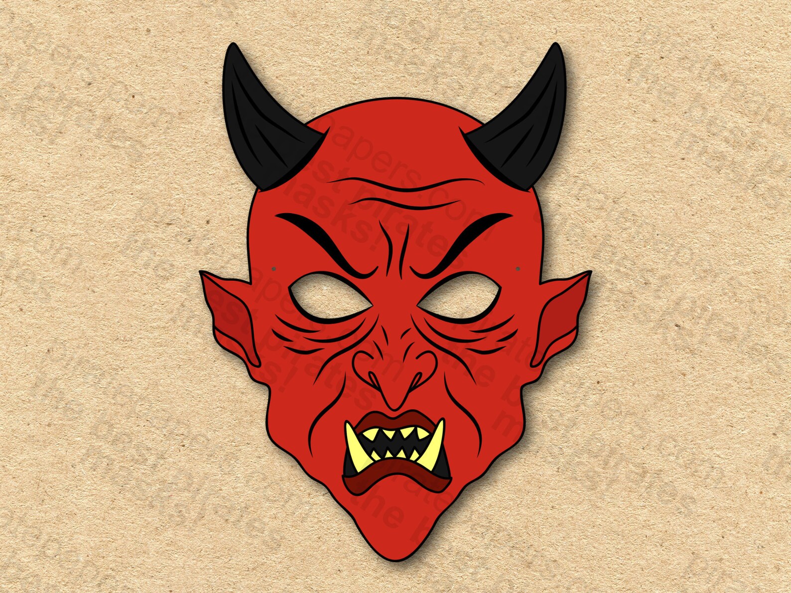 Demon Mask Printable Paper DIY for Kids and Adults. PDF - Etsy