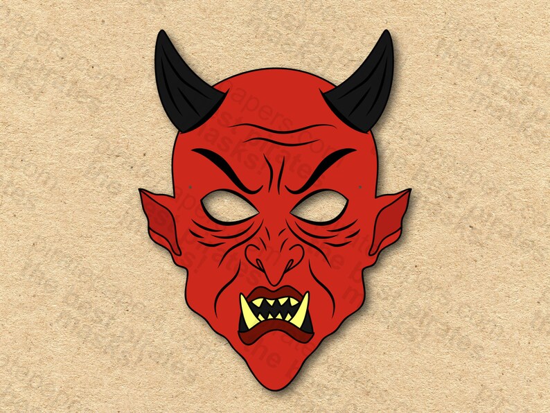 Demon Mask Printable Paper DIY for Kids and Adults. PDF - Etsy