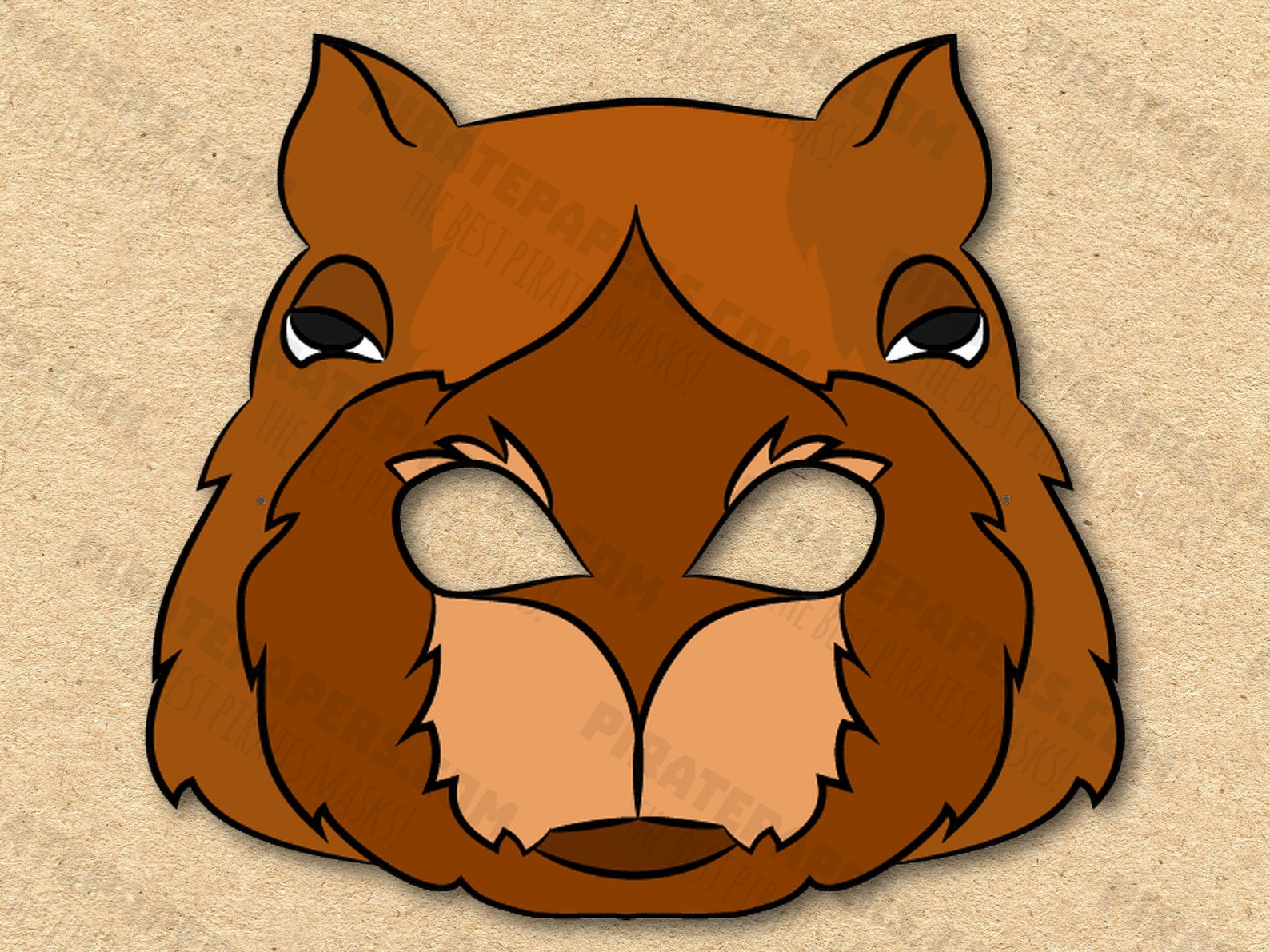 Capybara Masks Printable Color + Coloring, Paper DIY for Kids and ...