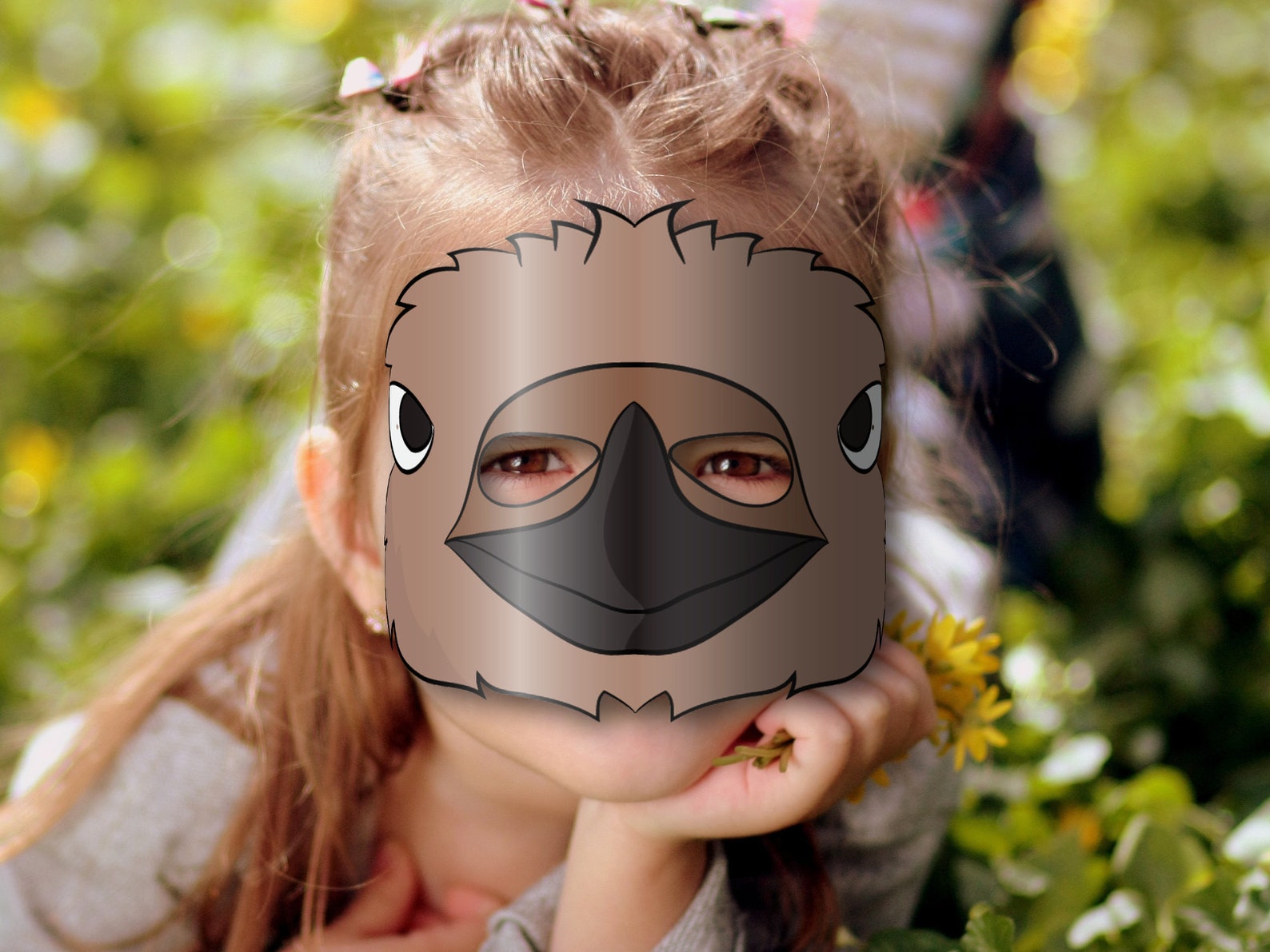 Emu Mask Printable, Paper DIY for Kids and Adults. PDF Template ...