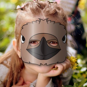 Emu Mask Printable, Paper DIY for Kids and Adults. PDF Template ...