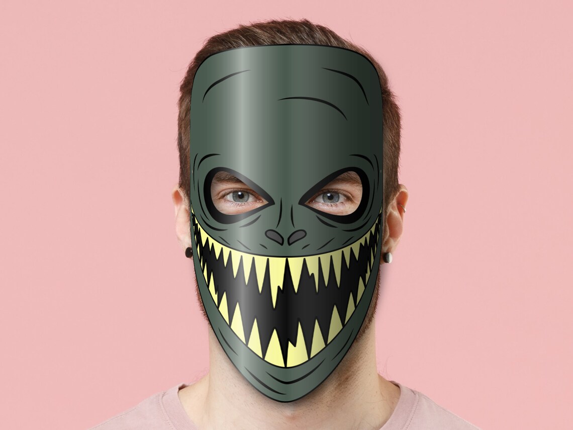 Creepy Masks Printable Color + Coloring, Paper DIY for Kids and Adults ...