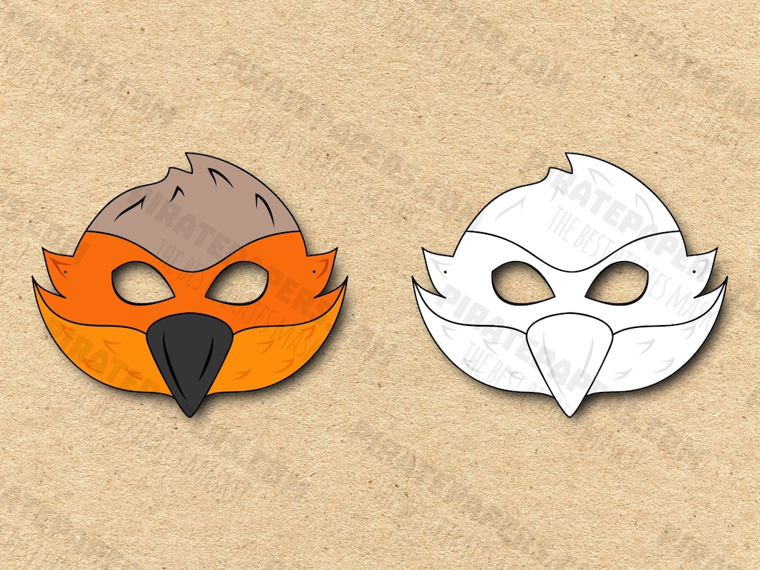 Bird Masks Printable Color + Coloring, Paper DIY for Kids and Adults ...