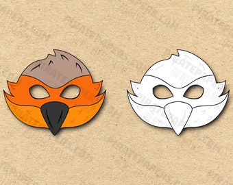 Falcon Hawk Mask Printable Golden Eagle Halloween Bird Prey - Etsy