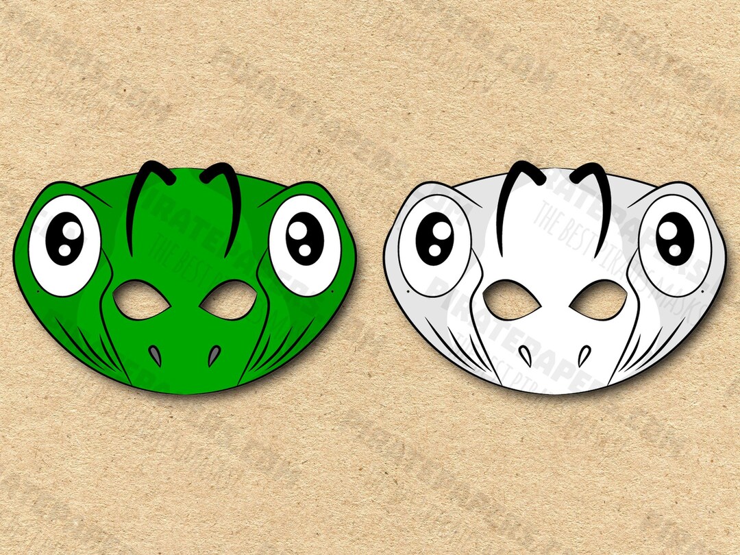 Grasshopper Masks Printable Color + Coloring, Paper DIY for Kids and ...