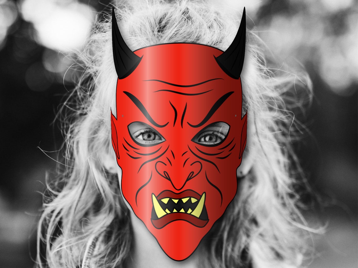 Demon Mask Printable Paper DIY for Kids and Adults. PDF - Etsy