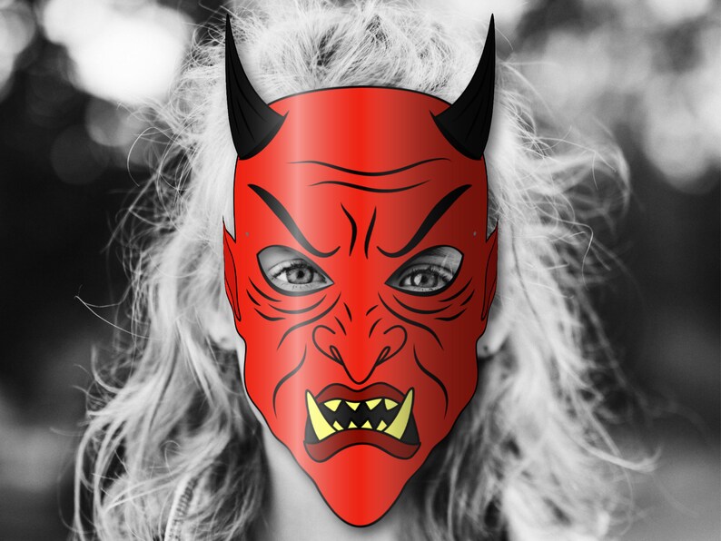 Demon Mask Printable Paper DIY for Kids and Adults. PDF - Etsy