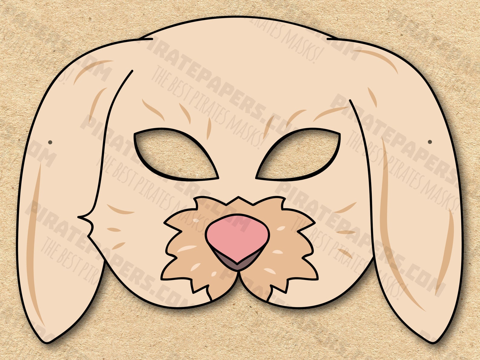 Rabbit Mask Printable, Paper DIY for Kids and Adults. PDF Template ...