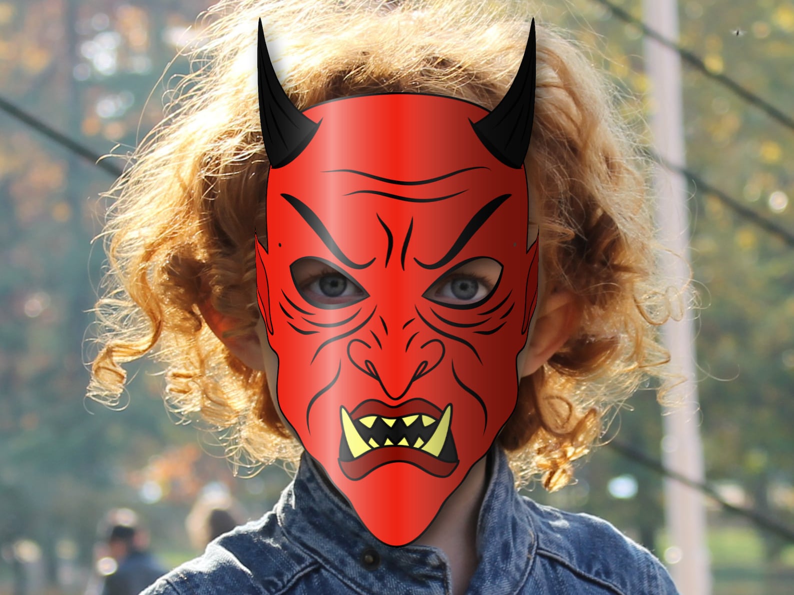 Demon Mask Printable, Paper DIY for Kids and Adults. PDF Template ...