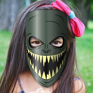 Creepy Mask Printable, Paper DIY for Kids and Adults. PDF Template ...