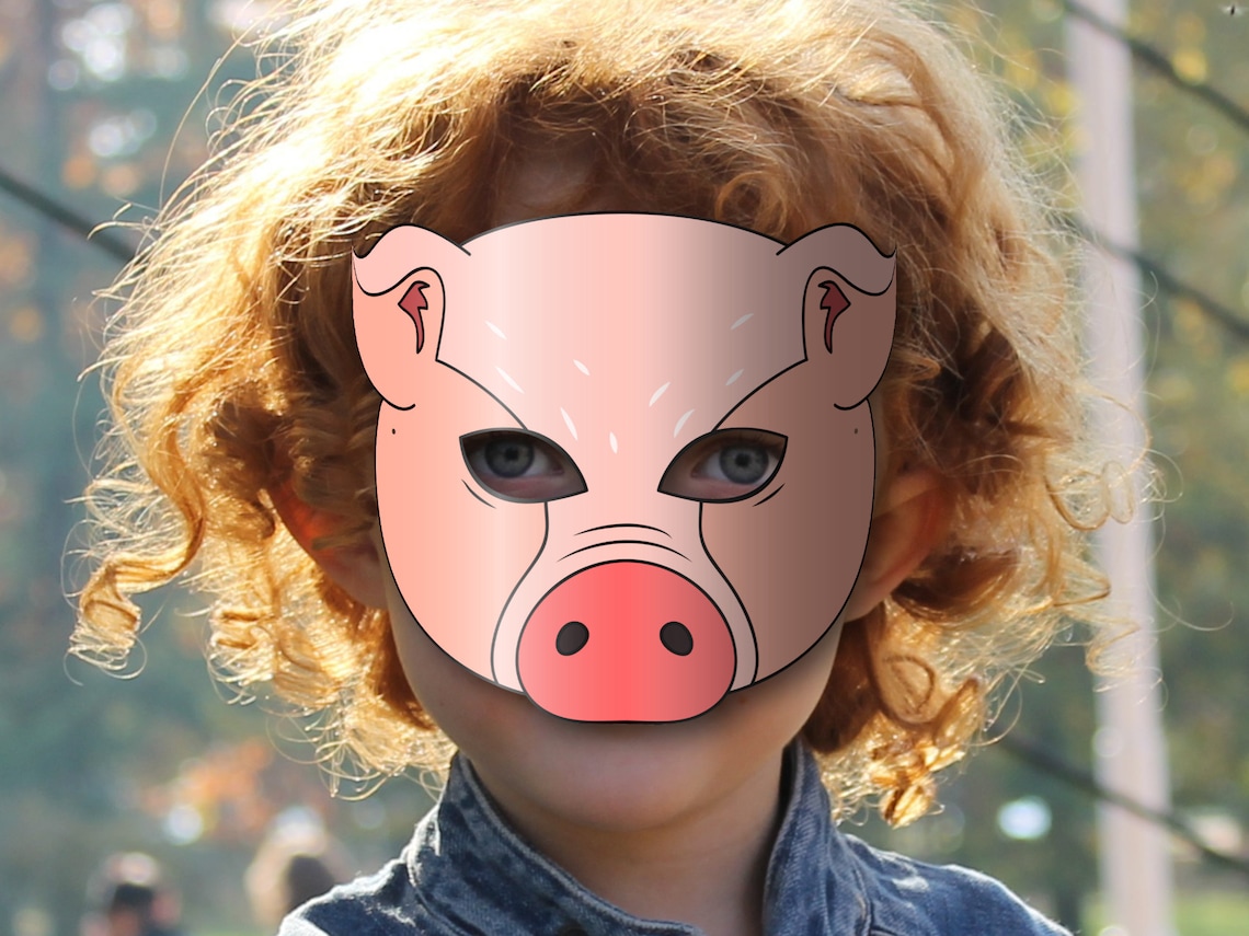 Pig Mask Printable, Paper DIY for Kids and Adults. PDF Template ...