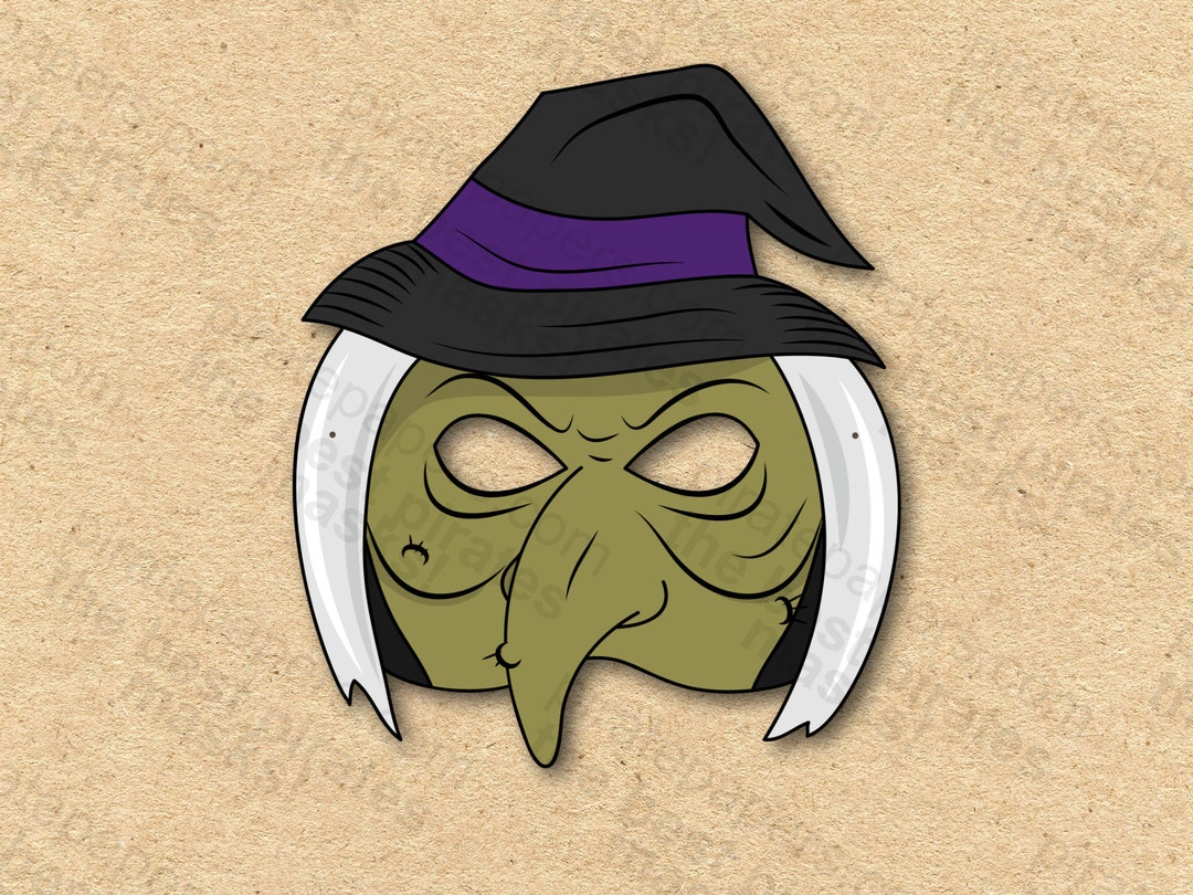 Witch Mask Printable Paper DIY for Kids and Adults. PDF - Etsy UK