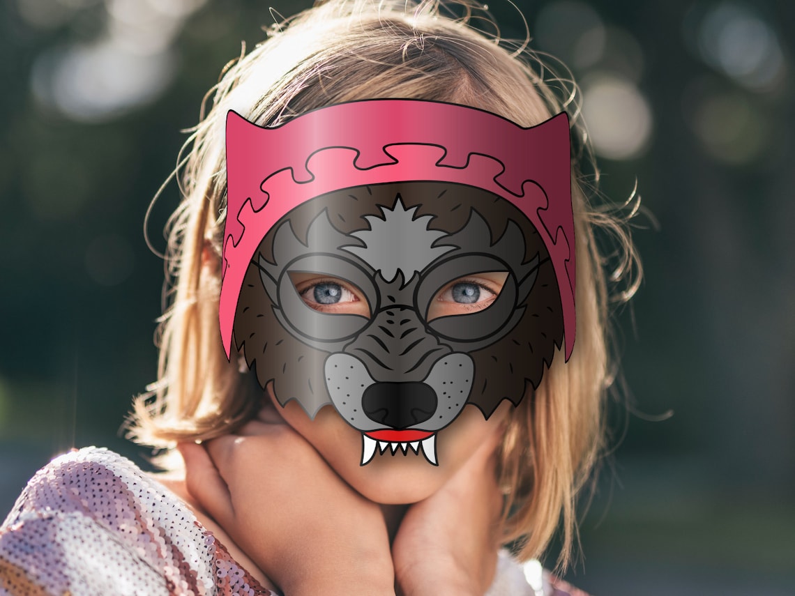 Big Bad Wolf Disguised as Grandma Mask Printable, Paper DIY for Kids ...