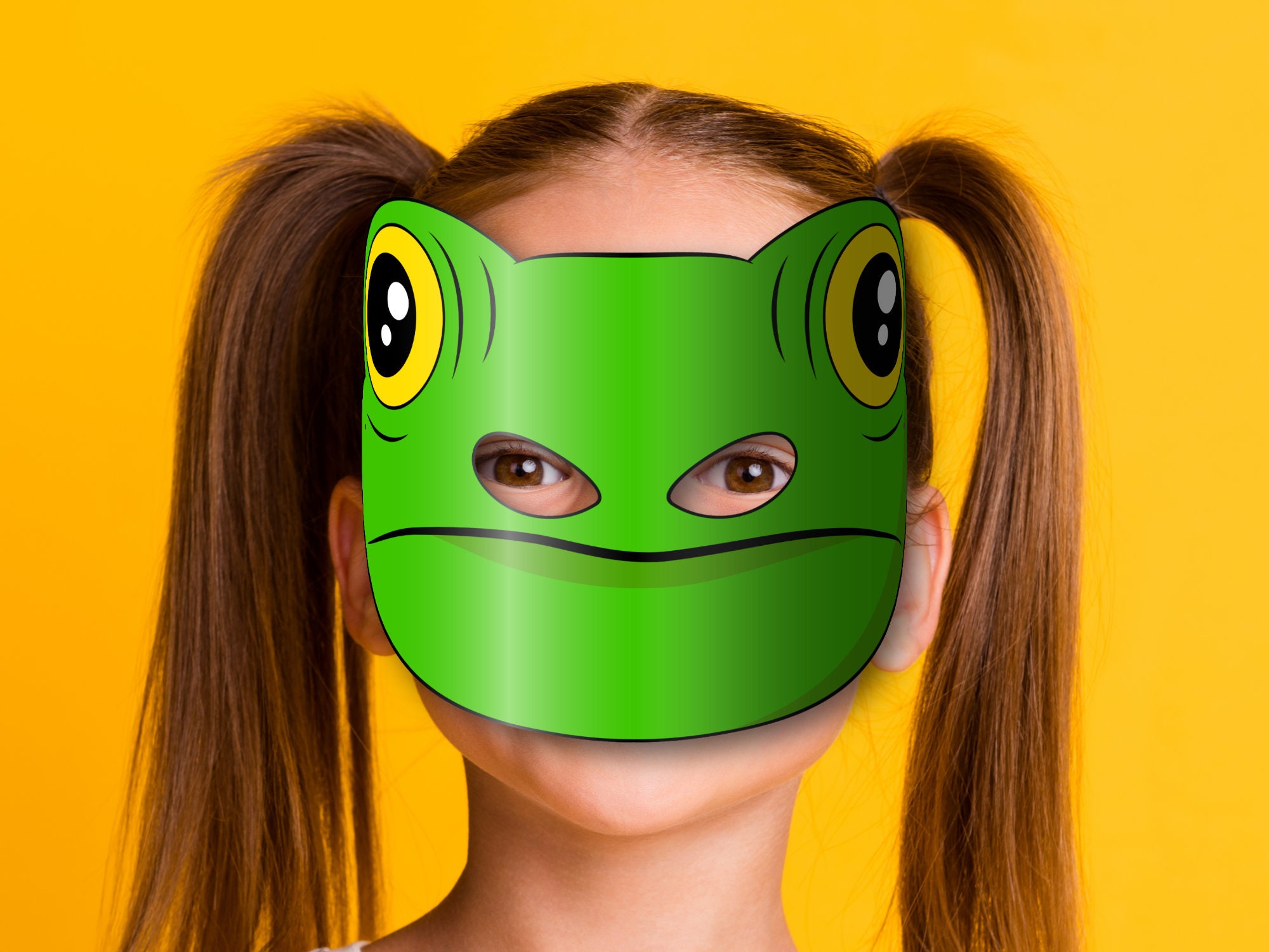 Frog Mask Printable, Paper DIY for Kids and Adults. PDF Template ...
