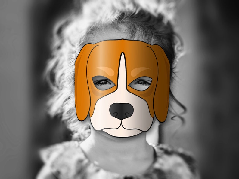 Dog Beagle Mask Printable Breed Paper DIY for Kids and - Etsy