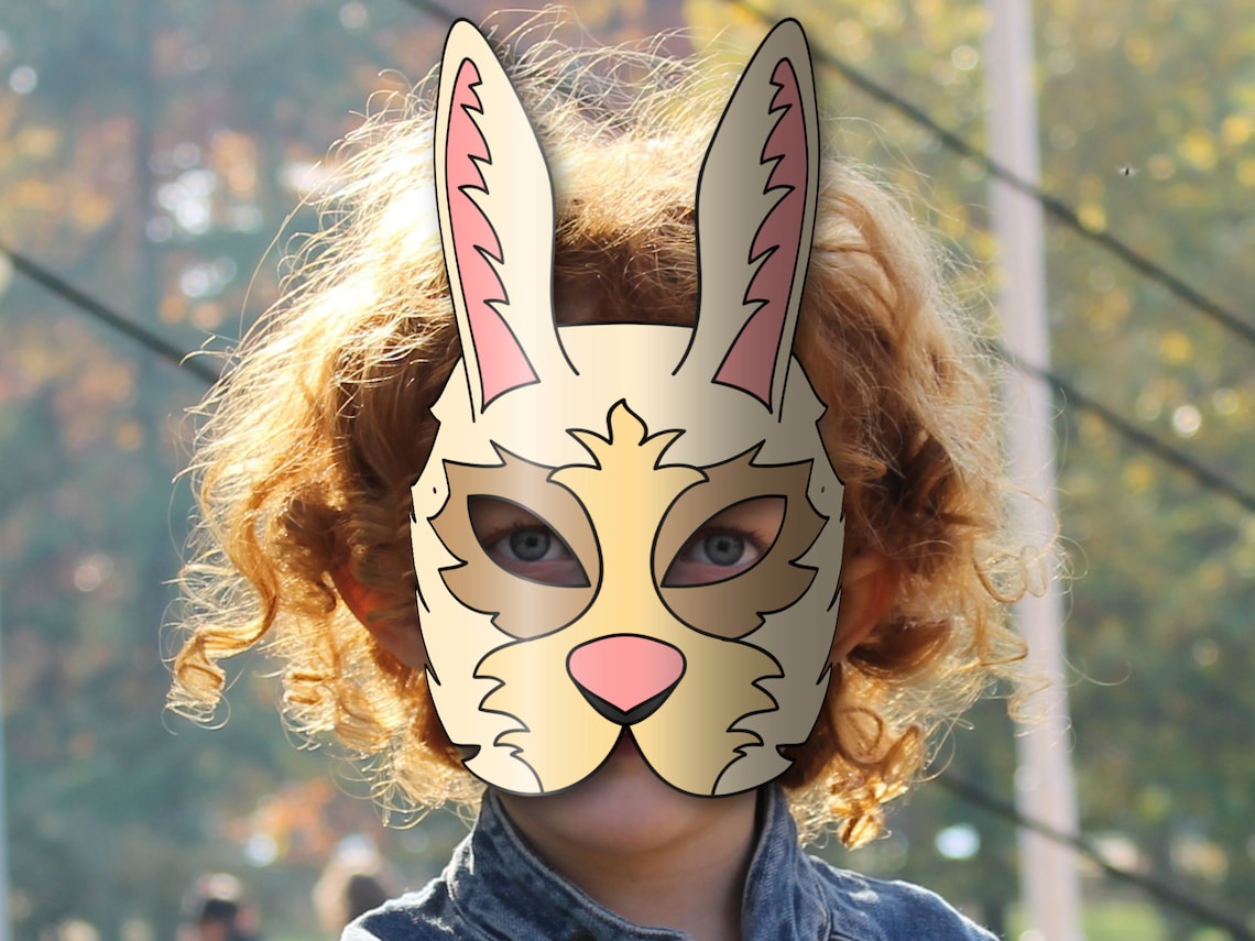 Bunny Mask Printable Paper DIY for Kids and Adults. PDF - Etsy