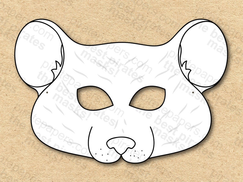 Mouse Mask Printable Coloring Paper DIY for Kids and Adults. - Etsy
