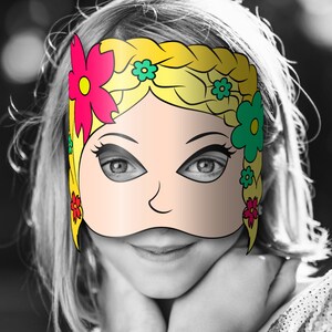 Rapunzel Mask Printable Paper DIY for Kids and Adults. PDF - Etsy