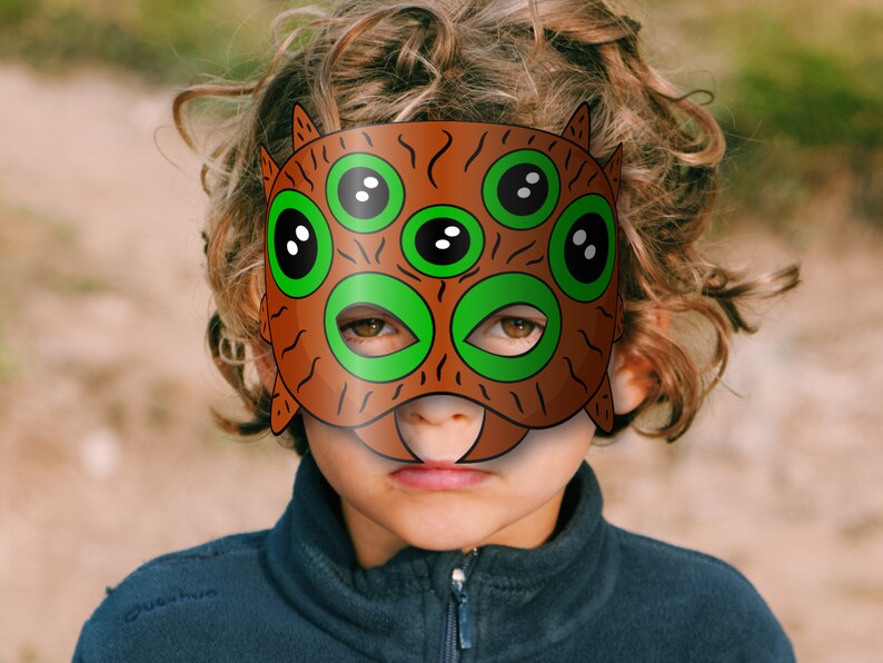 Spider Mask Printable, Paper DIY for Kids and Adults. PDF Template ...