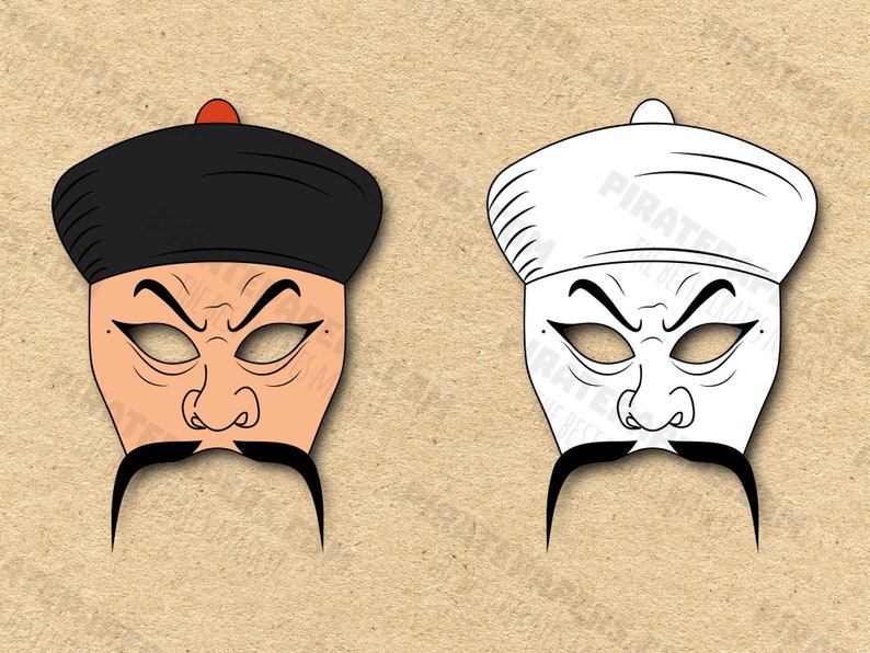 Pirate Cheung Po Tsai Masks Printable Color Coloring, Paper DIY for ...