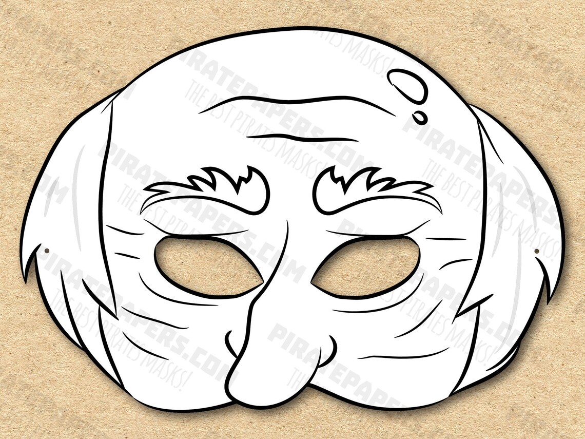 Old Man Masks Printable Color Coloring, Paper DIY for Kids and Adults ...