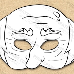 Old Man Masks Printable Color + Coloring, Paper DIY for Kids and Adults ...
