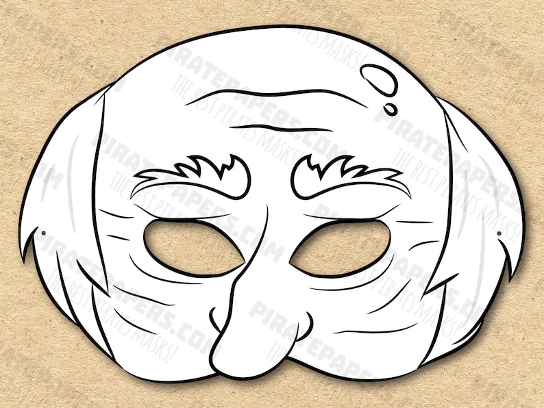 Fairy Tale 2 Masks Printable Coloring, Wizard, Knight, Old Woman, Old ...