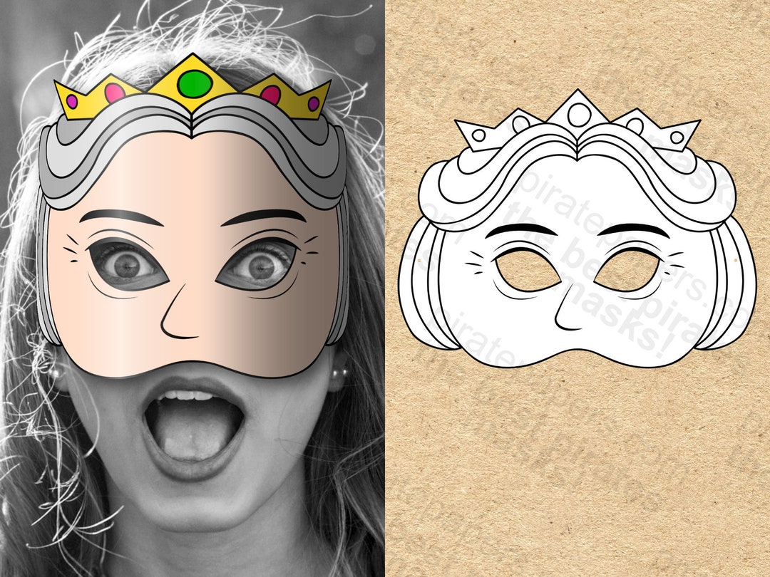 Queen Mother Masks Printable Color Coloring Paper DIY for - Etsy
