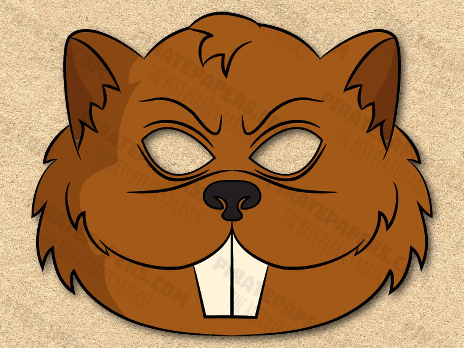 Beaver Mask Printable, Paper DIY for Kids and Adults. PDF Template ...