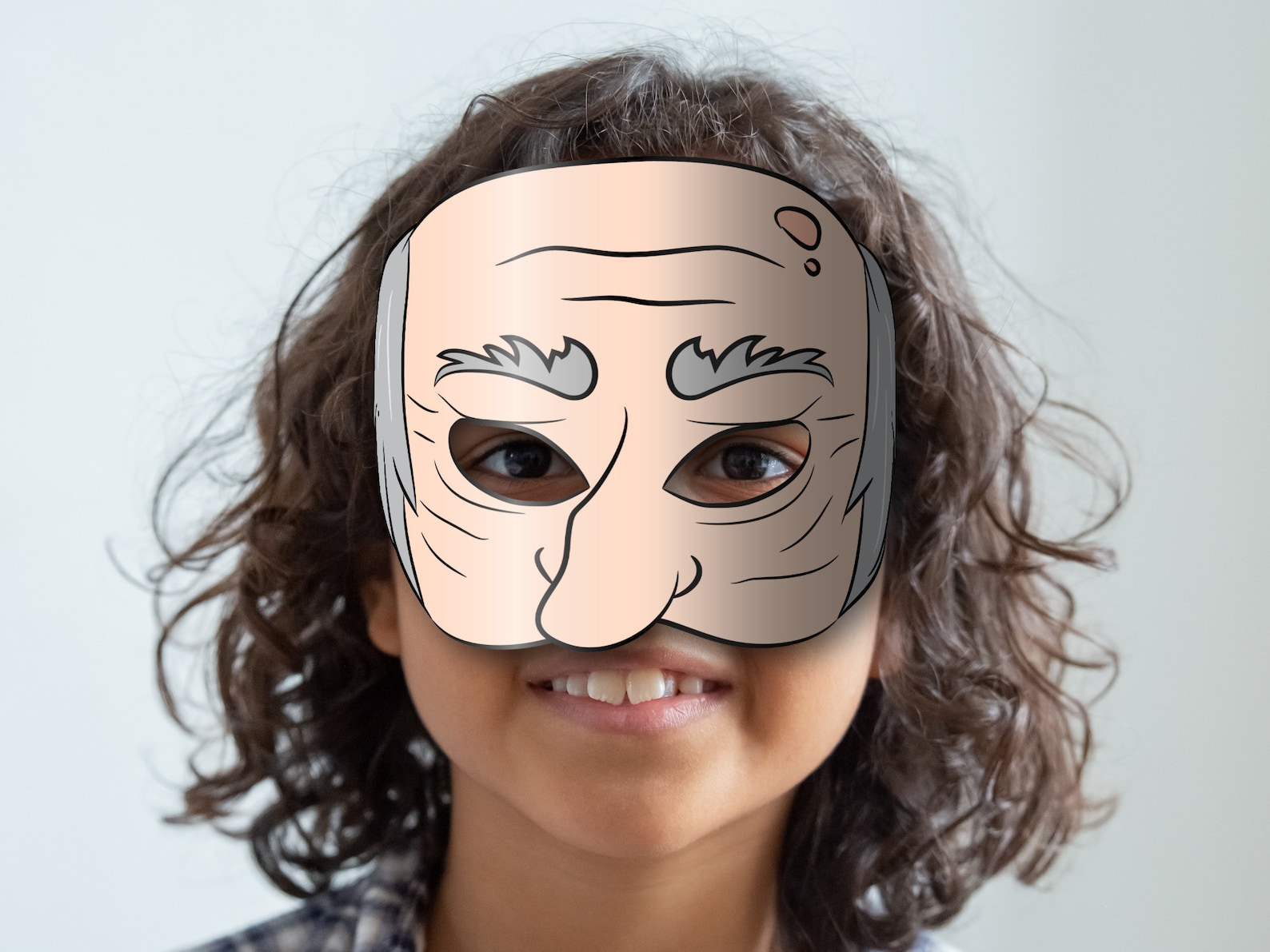 Old Man Mask Printable, Paper DIY for Kids and Adults. PDF Template ...