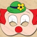 Сircus Clown Mask Printable, Paper DIY for Kids and Adults. PDF ...