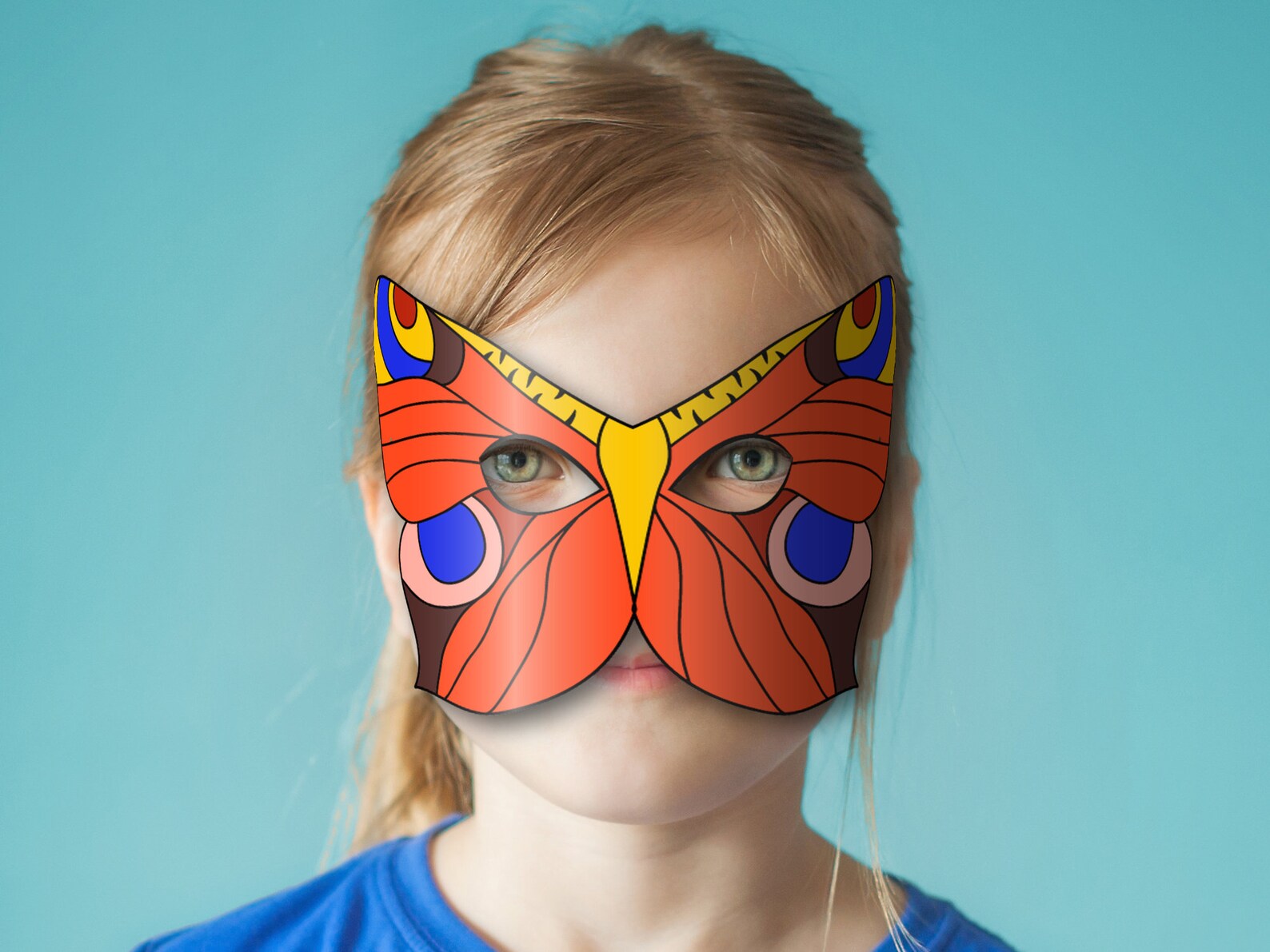 Butterfly Mask Printable Peacock, Paper DIY for Kids and Adults. PDF ...