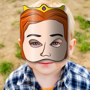 Prince Mask Printable, Paper DIY for Kids and Adults. PDF Template ...
